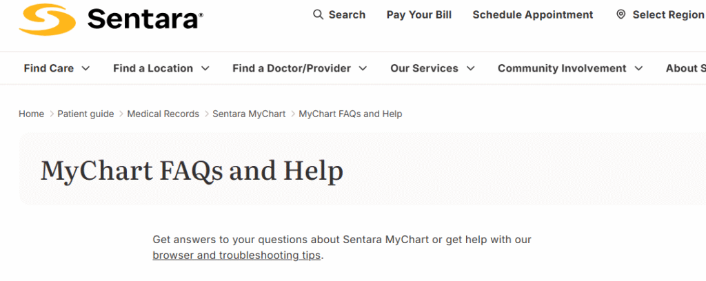 Frequently Asked Questions (FAQs) - Sentara MyChart